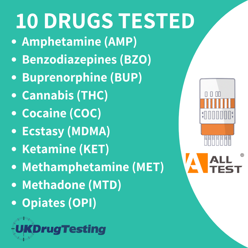 ALLTEST 10 Panel Drug Test Kit | Drug Abuse Test Kit – UK Drug Testing